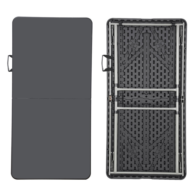 Wewdigi 48'' Plastic Rectangular Fold-in-Half Adjustable Portable Folding Table | Wayfair